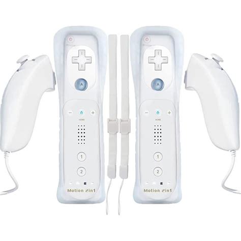 Lot De 2 Manettes Pour Wii Télécommande Wii Sans Fil Avec Nunchuck Wii