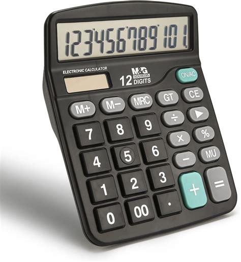 mandg desk calculator 12 digit office calculators with large