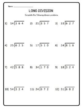 Long Division Worksheets Multiple Levels Includes Answer Keys Tpt