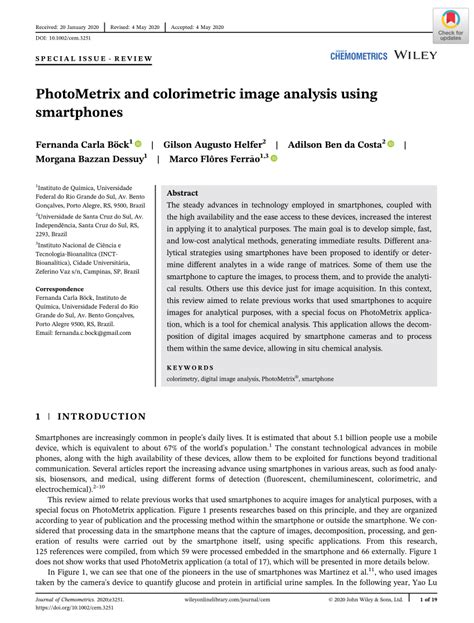pdf photometrix and colorimetric image analysis using smartphones