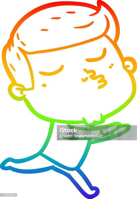 Ilustrații De Stoc Cu Curcubeu Gradient Linie De Desen Al Unui Tip