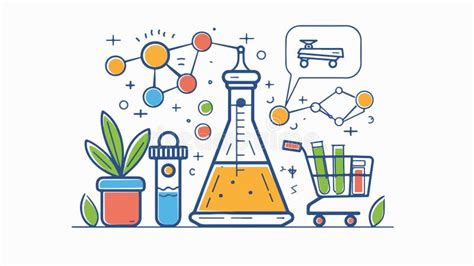 Science Laboratory Glass Flask With Plant And Chemical Structure Science Laboratory Glass Flask With Plant And Chemical Structure