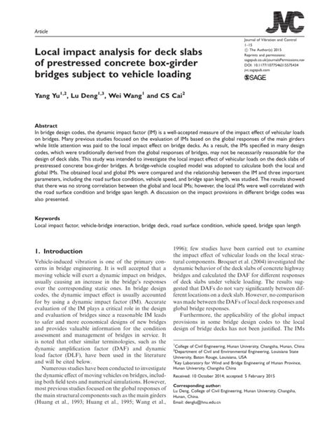 Local Impact Analysis Of Prestressed Concrete Box Girder Bridge Panels