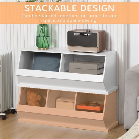 Homcom 2 Cube White Storage Unit Wilko