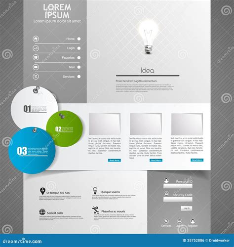 Clean Modern Login Form Ui Template Design Vector Illustration