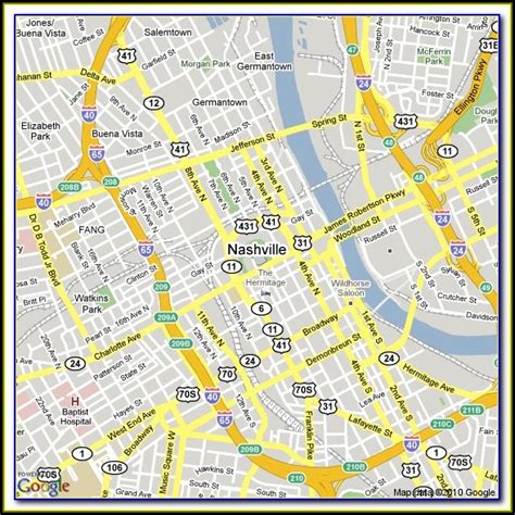 Map Of Downtown Nashville With Hotels And Attractions Map Resume