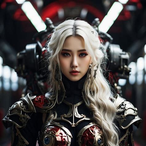 Premium Photo A Girl From Future Wearing Armor