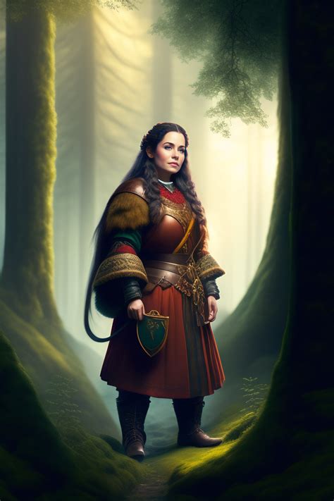 Lexica A Female Dwarf In A Forest By An Old Castle