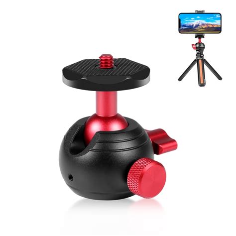 Puluz 360도 파노라마 메탈 삼각대 볼헤드 어댑터빨간색