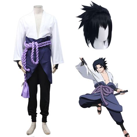 Naruto Shippuden Uchiha Sasuke Snake Organization Costume Outfit Kit W