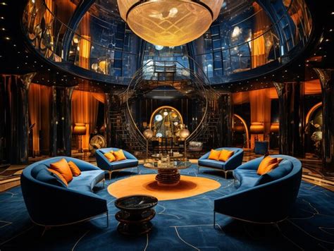 Premium Ai Image Cruise Ship Atrium With Grand Staircase
