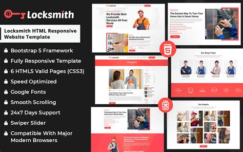 Locksmith Html Responsive Website Template Templatemonster