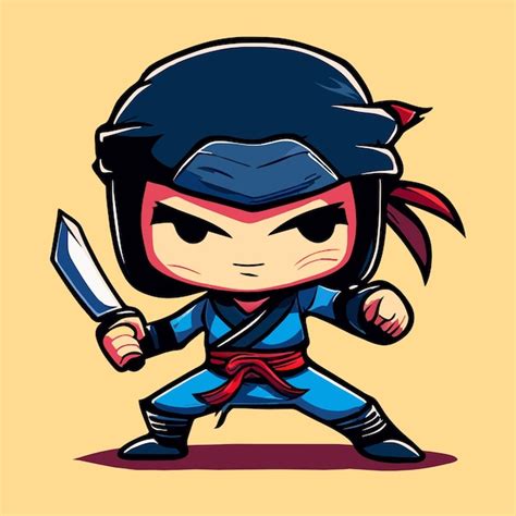 Premium Vector Cute Ninja Fighter Ninja Roll Vector