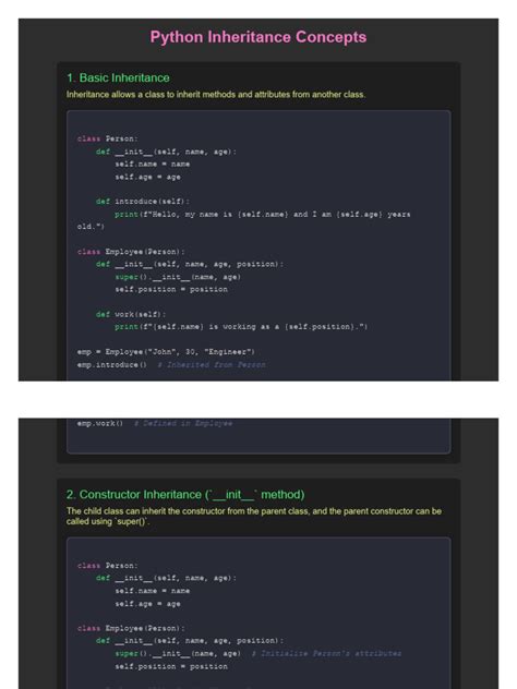 Python Inheritance Concepts Pdf Inheritance Object Oriented
