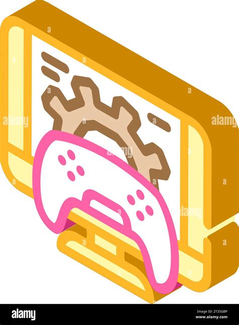 Optimization Game Development Isometric Icon Vector Illustration Stock