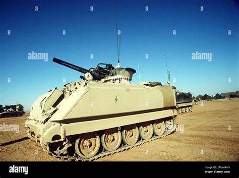 An M 163a1 20mm Vulcan Self Propelled Anti Aircraft Gun Is Ready For