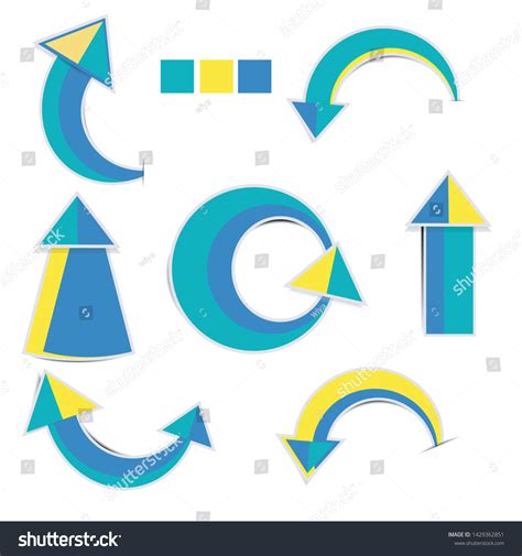 Cute Curved Arrow Wih Shadow Stock Vector Royalty Free 1429362851