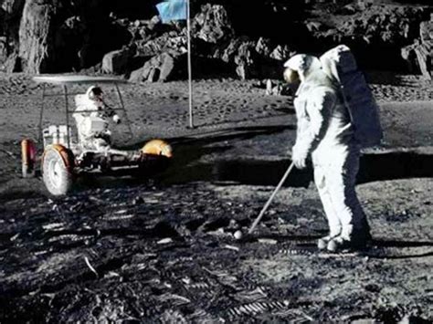 Alan Shepard Playing Golf On The Moon American Astronaut Golf On Moon