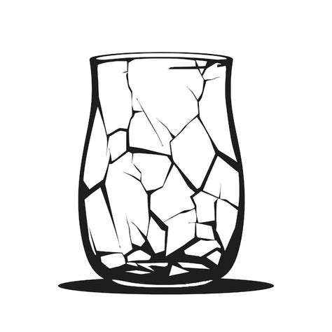Premium Vector Broken Glass Cup For Drinks Cracked Cup Icon On White