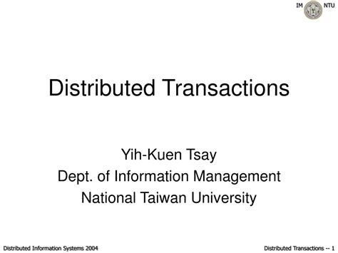 Ppt Distributed Transactions Protocols And Techniques Powerpoint