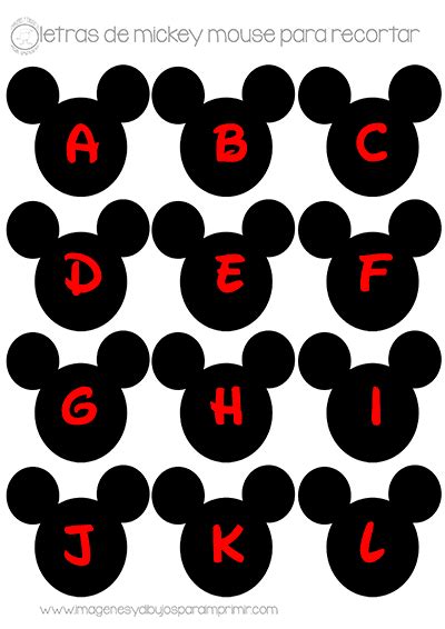 Letras De Mickey Mouse Para Recortar Imagenes Y Dibujos Para Imprimir