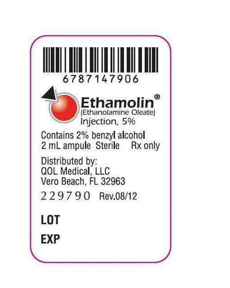 Ethamolin Ethanolamine Oleate Injection Solution