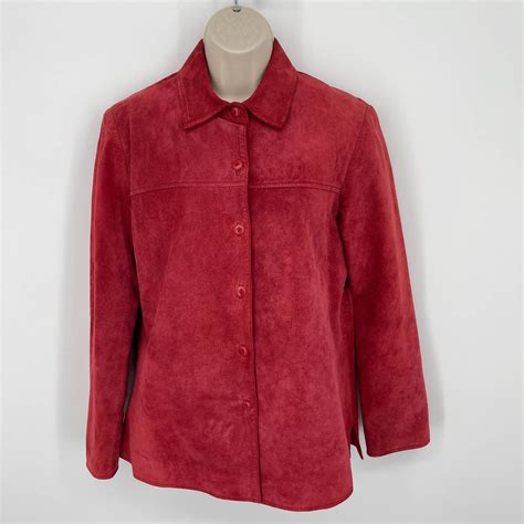 Pendleton Pendleton Vintage Button Front Suede Jacket Red Size S Grailed