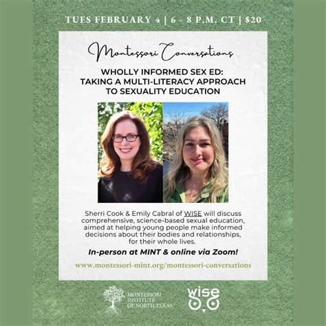 Wholly Informed Sex Ed On Linkedin 📢 Montessori Institute Of North Texas Is Hosting Two Hours Of…