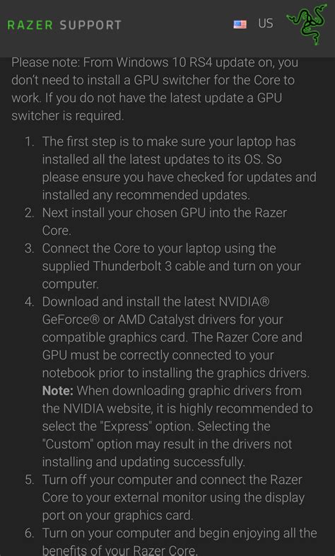 Razer Core X GPU Razer Insider