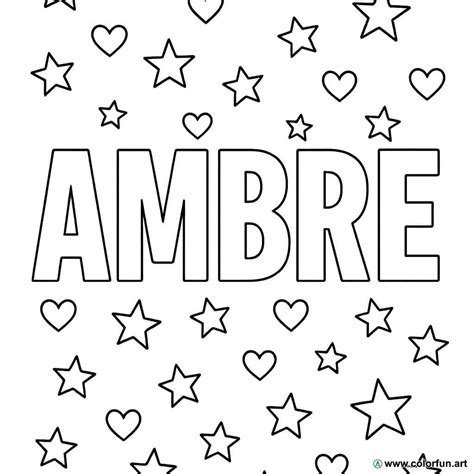 Coloriage Du Prénom Ambre à Télécharger Ou à Imprimer Gratuitement