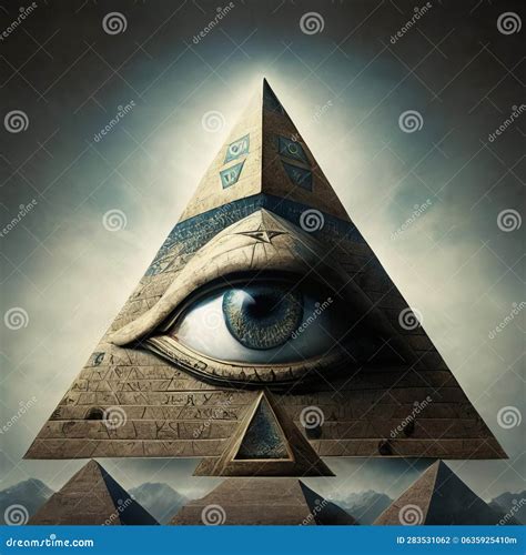 Eye Pyramid Seeing Eye Pyramid Symbol Stock Illustration