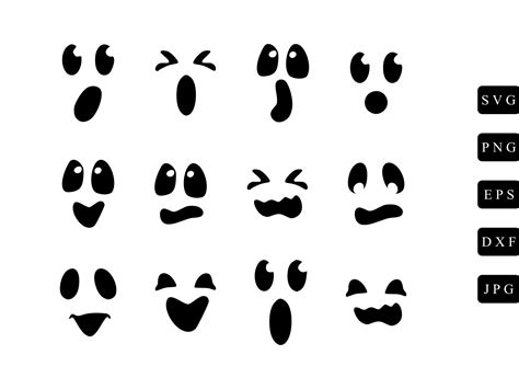Cute Ghost Svg Cute Ghost Png Scary Faces Svg Spooky Face Svg