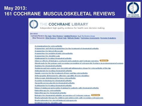 Ppt Cochrane Musculoskeletal Group And Patient Decision Aids Powerpoint
