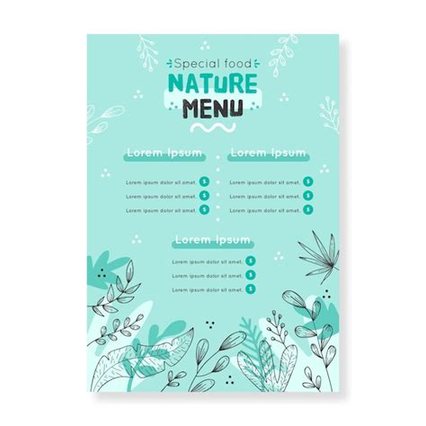 Free Vector Menu Template Concept