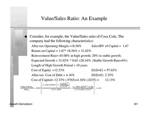 Value And Sales Ratio Valuation Equity Investment And Markets