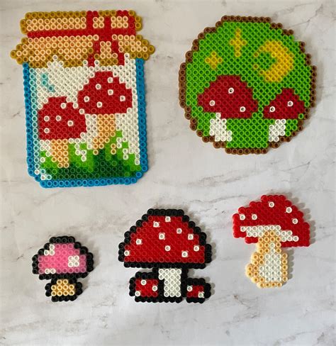 Mushroom Bead Art Etsy Easy Perler Beads Ideas Hamma Beads Ideas Easy Perler Bead Patterns