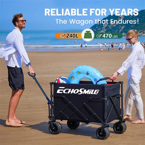 Snapklik EchoSmile Heavy Duty 470 Lbs Capacity Collapsible Wagon