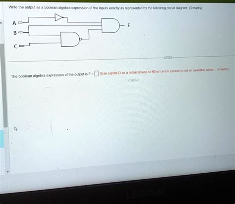 Solved Write The Output As A Boolean Algebra Expression Of The Inputs