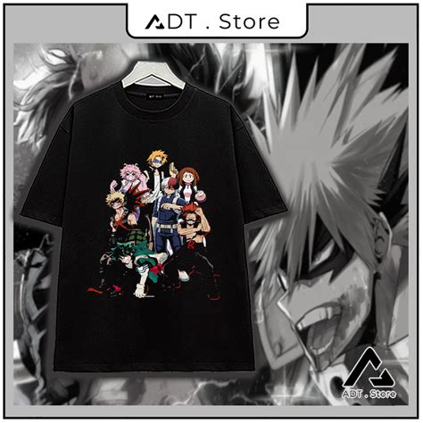 Áo Thun In Hình Deku Bakugo Todoroki Anime My Hero Academia