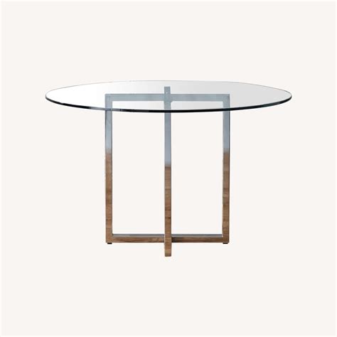 Cb2 Chrome And Glass Round Table Aptdeco