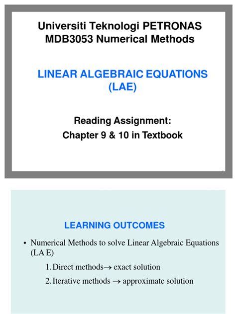 Lec3 Numerical Model Pdf Matrix Mathematics Algorithms And Data