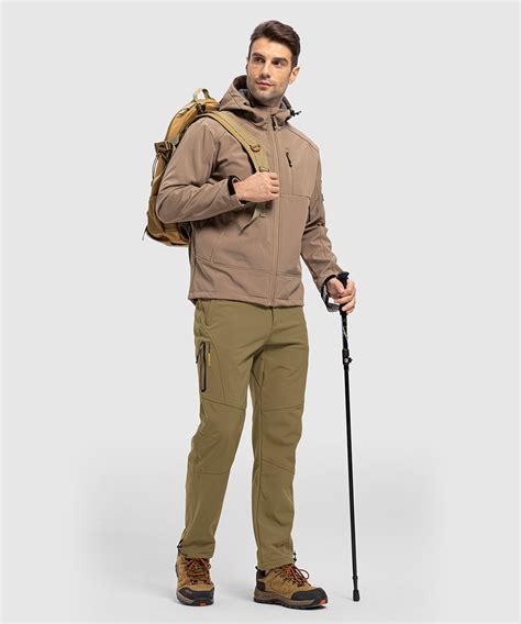 Mens Insulated Outdoor Composite Fleece Lined Hiking Pants Tbmpoy