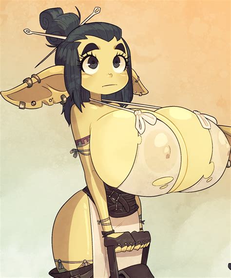 Rule 34 2d Breasts Bigger Than Head Goblin Goblin Female Huge Breasts