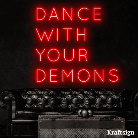 Craftnamesign Dance With Your Demon Neon Sign Bar Wall Art Bar Led Sign