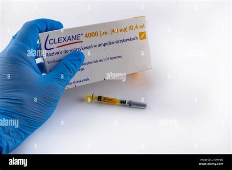 Heparin Anticoagulant Clexane Medication Syringe Blue Rubber Surgical