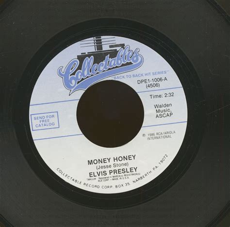 Elvis Presley Inch Money Honey One Sided Love Affair Inch Rpm