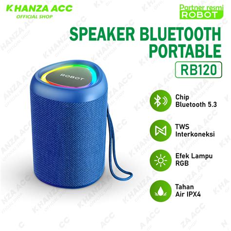 ROBOT RB120 Speaker Bluetooth Portable RGB Waterproof IPX4 Lazada