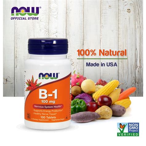 Now Foods Vitamin B 1 100 Mg Energy Production Nervous System Health