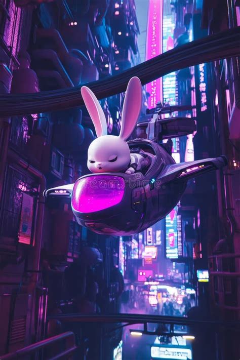 A High Tech Easter Bunny Pilot Controlling A Futuristic Flying Egg