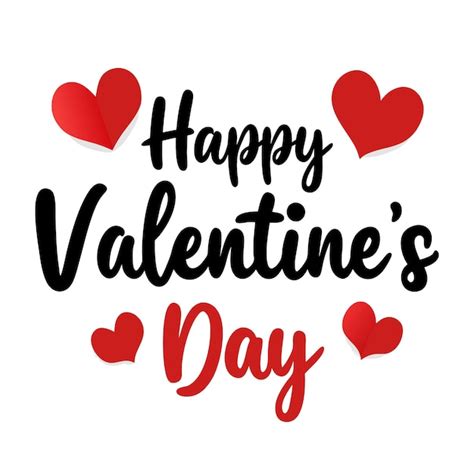 Premium Vector Happy Valentines Day Typography Vector Illustration